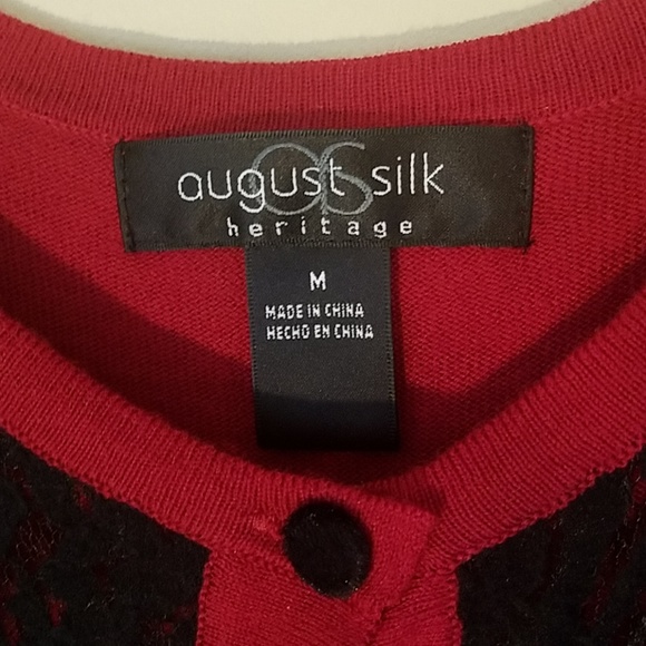 august silk | Sweaters | August Silk Heritage Lace Front Cardigan ...